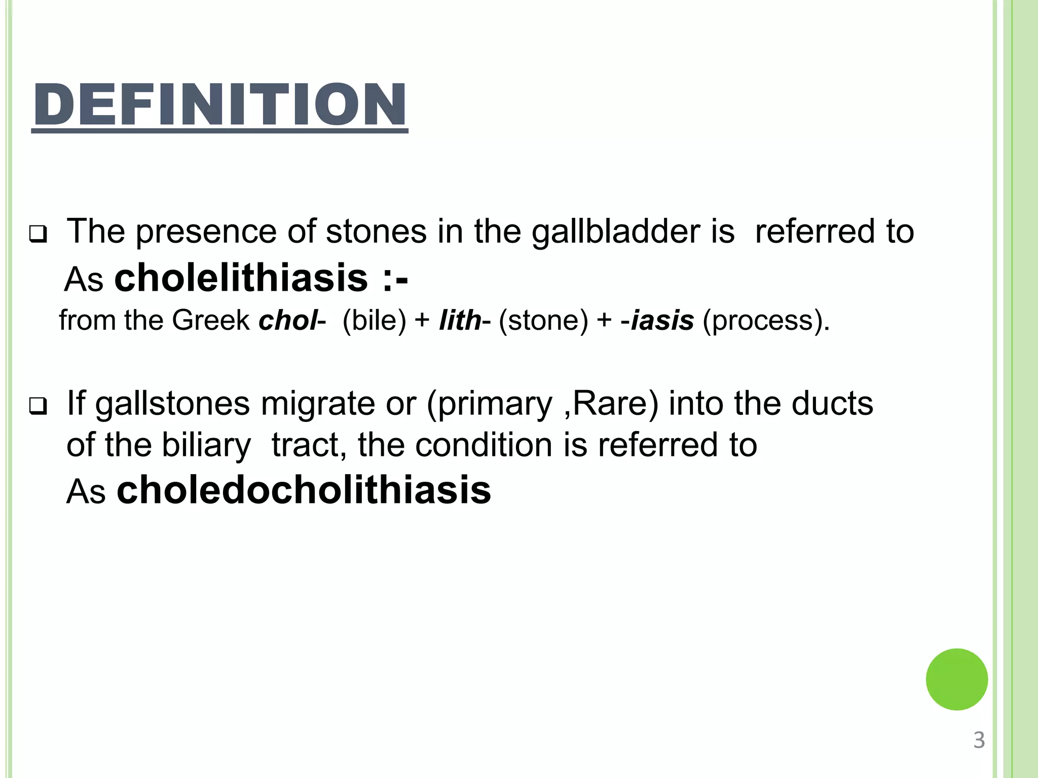 Cholelithiasis GB stone | PPTX