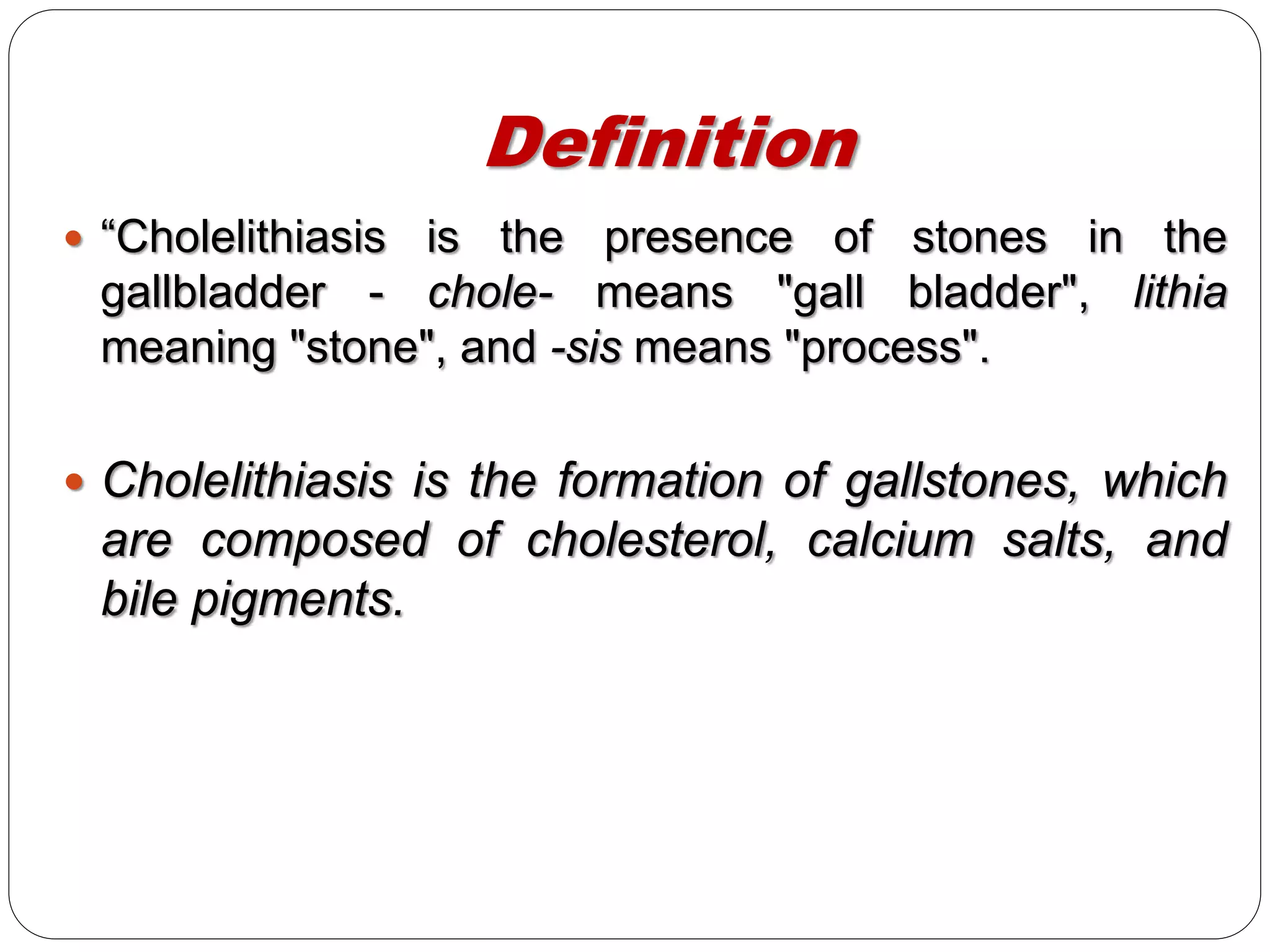 Cholelithiasis (Gall stone) | PPT