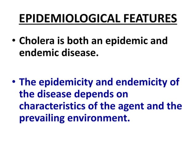Epidemiology of Cholera | PPTX