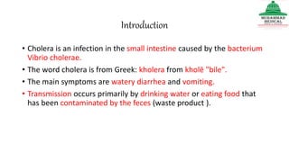 Epidemiology and Control Measures for Cholera | PPTX