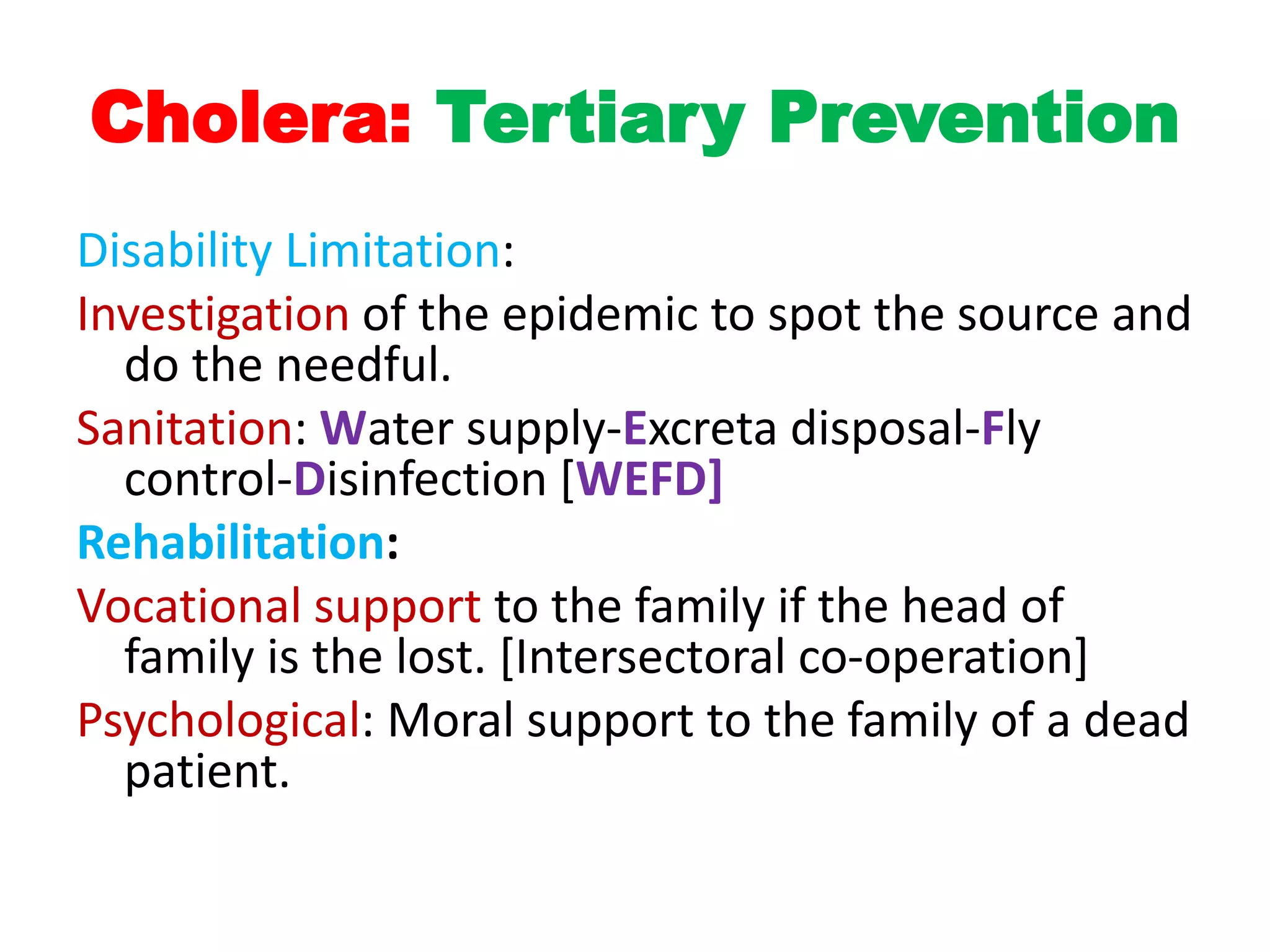 Cholera:Brief Epidemiology and Prevention | PPTX