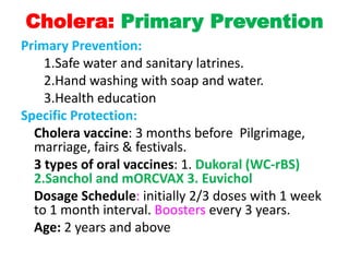 Cholera:Brief Epidemiology and Prevention | PPTX
