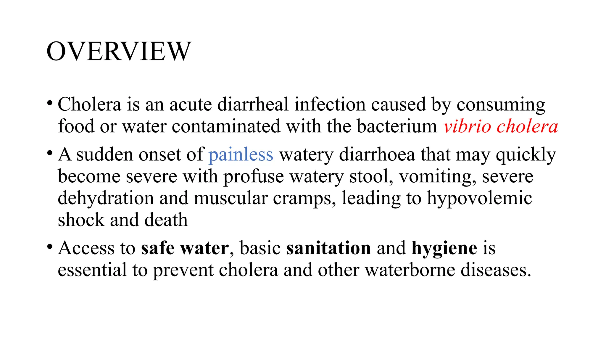 CHOLERA Presentation at kibiti district hospital | PPTX