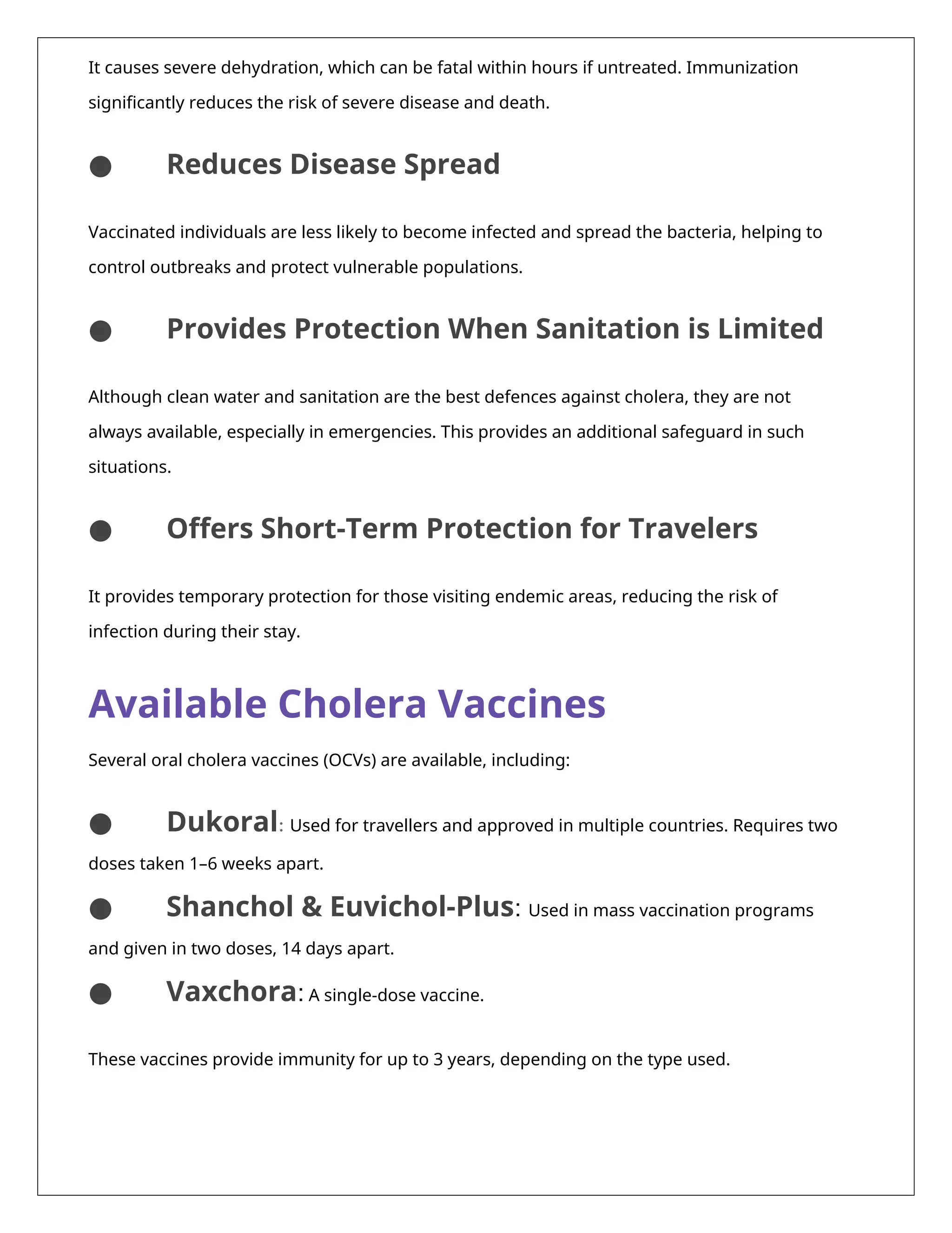 Cholera Vaccination: Who Needs It and Why? | DOCX