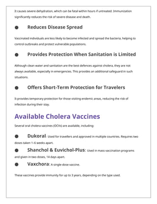 Cholera Vaccination: Who Needs It and Why? | DOCX