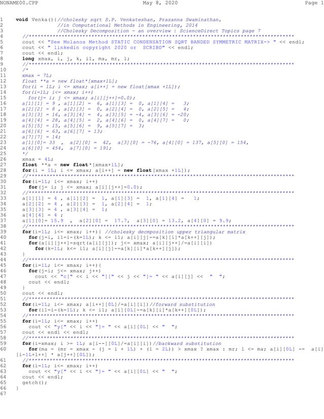 Cholesky sqrt venka | PDF | Physics | Science