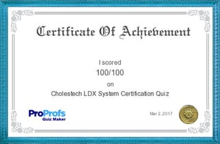 Cholestech certification | PDF