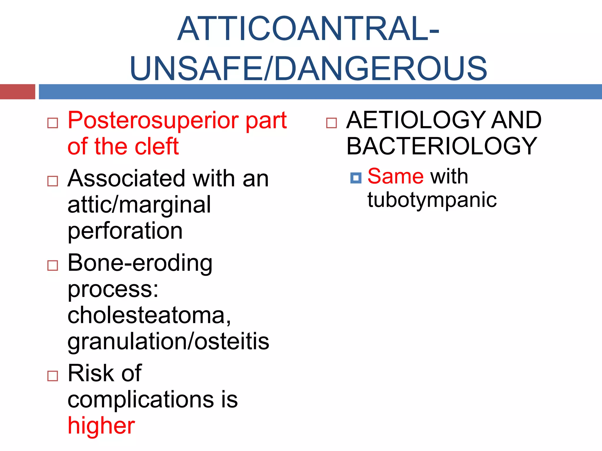 Cholesteatoma and chronic suppurative otitis media | PPTX