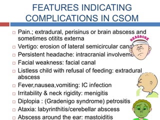 Cholesteatoma and chronic suppurative otitis media | PPTX