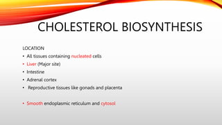 Biochemistry of Cholesterol Metabolism: Lecture | PPTX