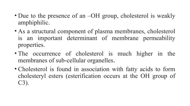 CHOLESTEROL. (Biochemistry).ppt........x | PPTX | Chemistry | Science