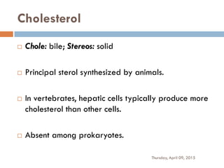 Cholesterol biosynthesis | PDF