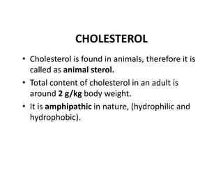 CHOLESTEROL | CHOLESTEROL METABOLISM | CHOLESTEROL BIOSYNTHESIS | PDF
