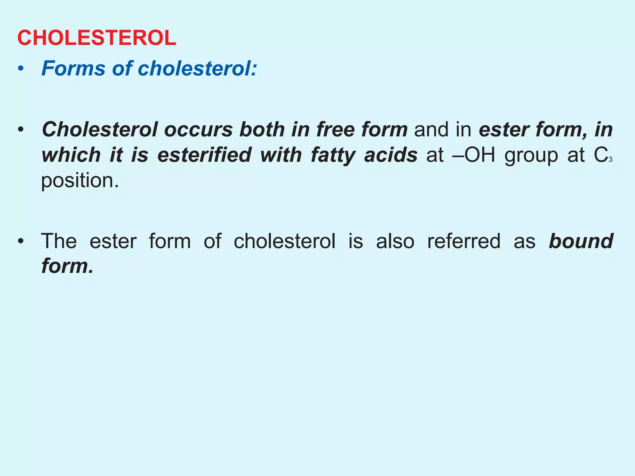 Cholesterol strcture and function | PPTX