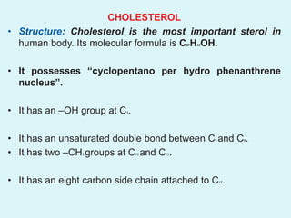 Cholesterol strcture and function | PPTX