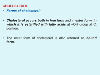 Cholesterol strcture and function | PPTX