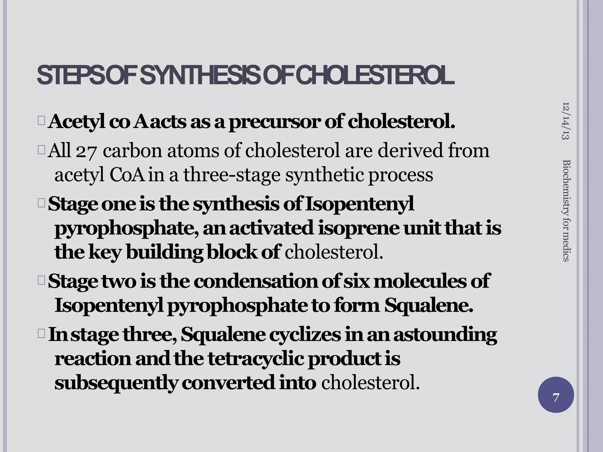 Cholesterolsynthesis stepsandregulation-17-18 | PPTX
