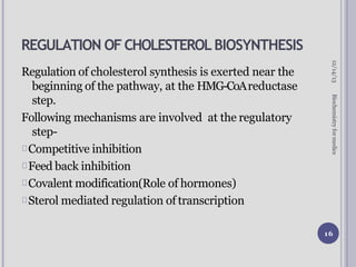 Cholesterolsynthesis stepsandregulation-17-18 | PPTX