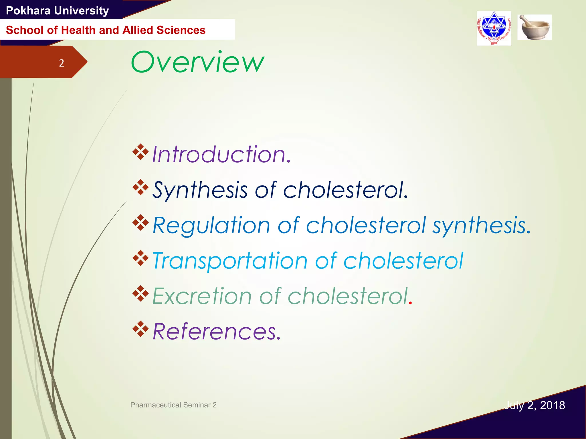 Cholesterol synthesis, transport and excretion ppt 1 | PPT