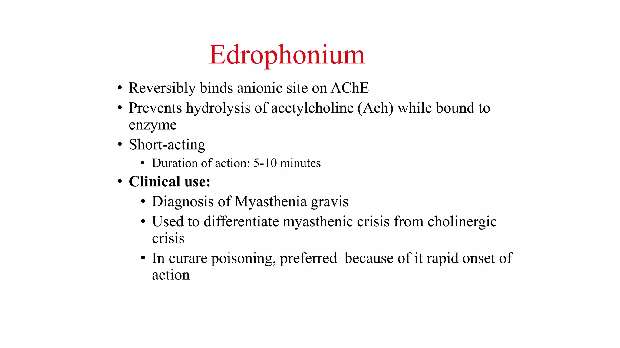 Cholinergic and Anticholinesterase drugs | PPTX