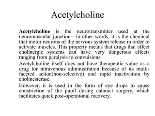 Cholinergic and anti cholinergic drugs | PPT