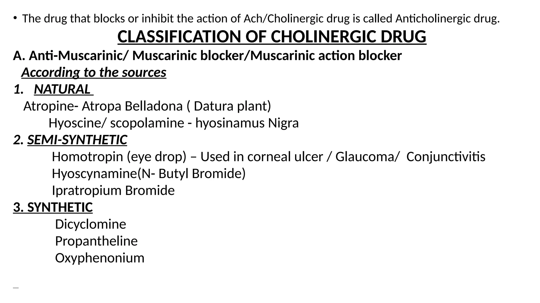 CHOLINERGIC ANTAGONIST drug pharmacology .pptx