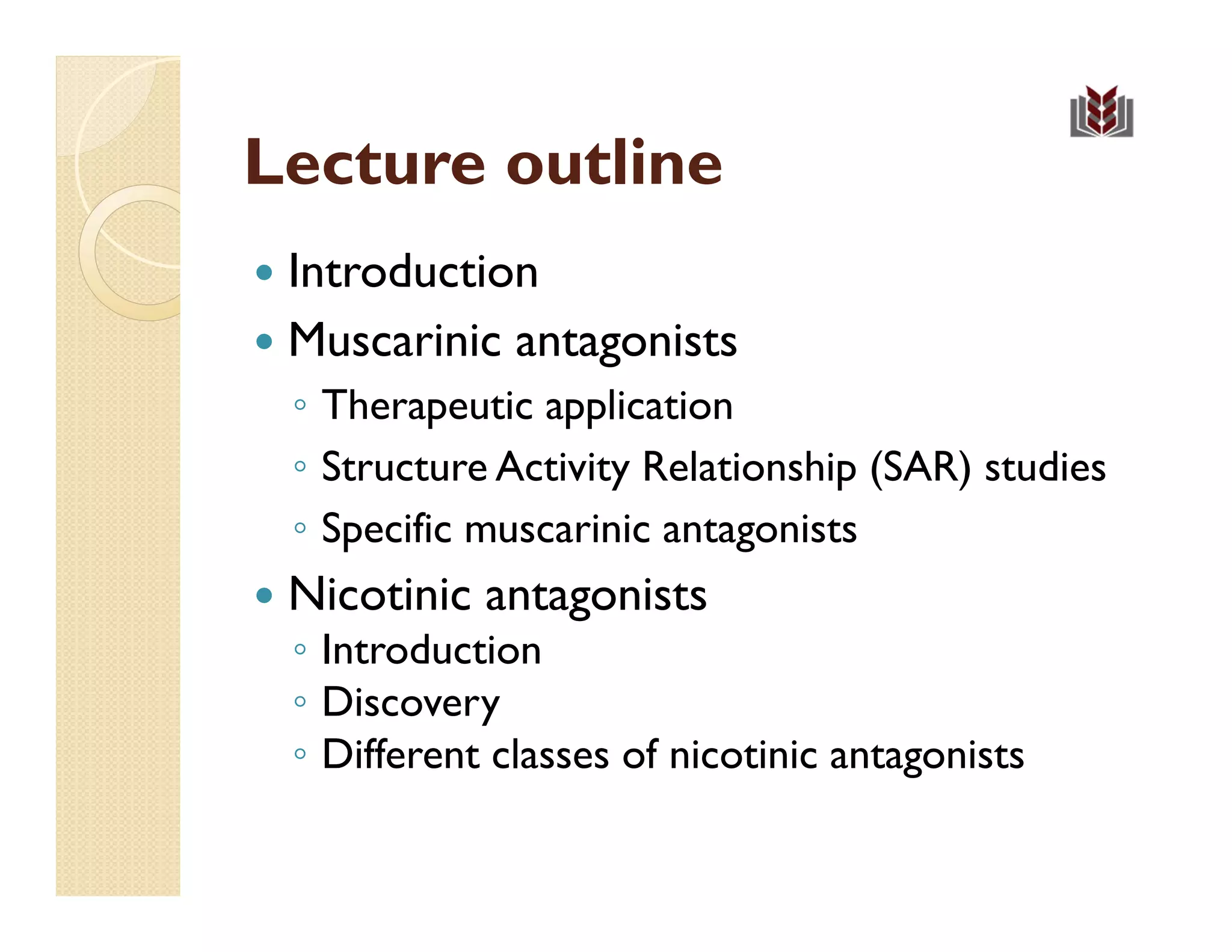 Cholinergic antagonists medicinal chemistry | PDF