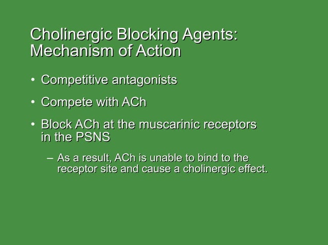 Cholinergic blockers | PPT | Brain and Nervous System Disorders | Diseases and Conditions