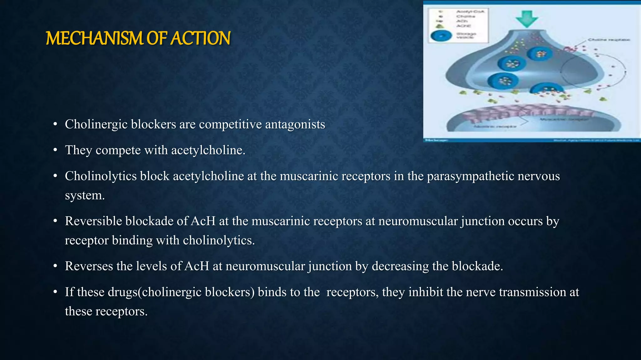 CHOLINERGIC BLOCKERS(CHOLINOLYTICS) | PPTX