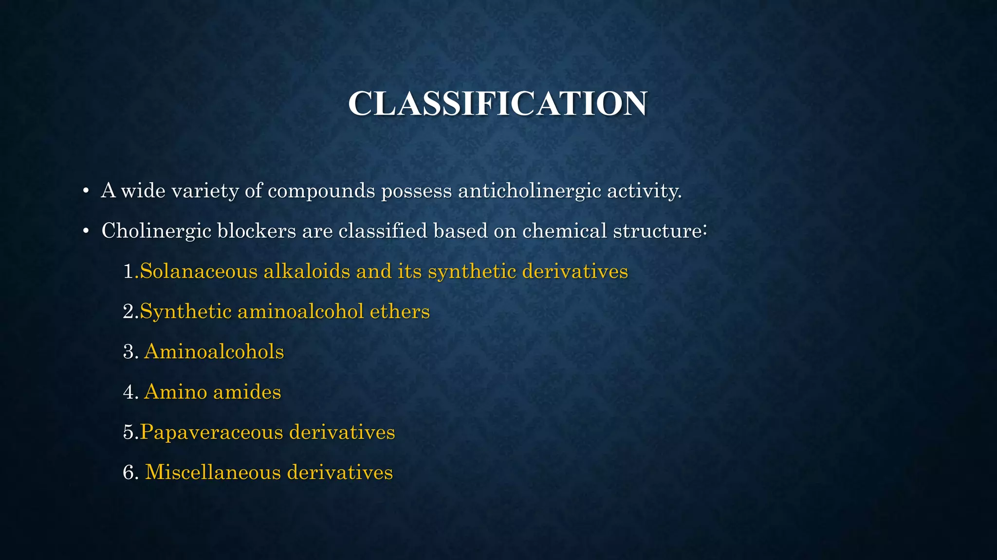 CHOLINERGIC BLOCKERS(CHOLINOLYTICS) | PPTX