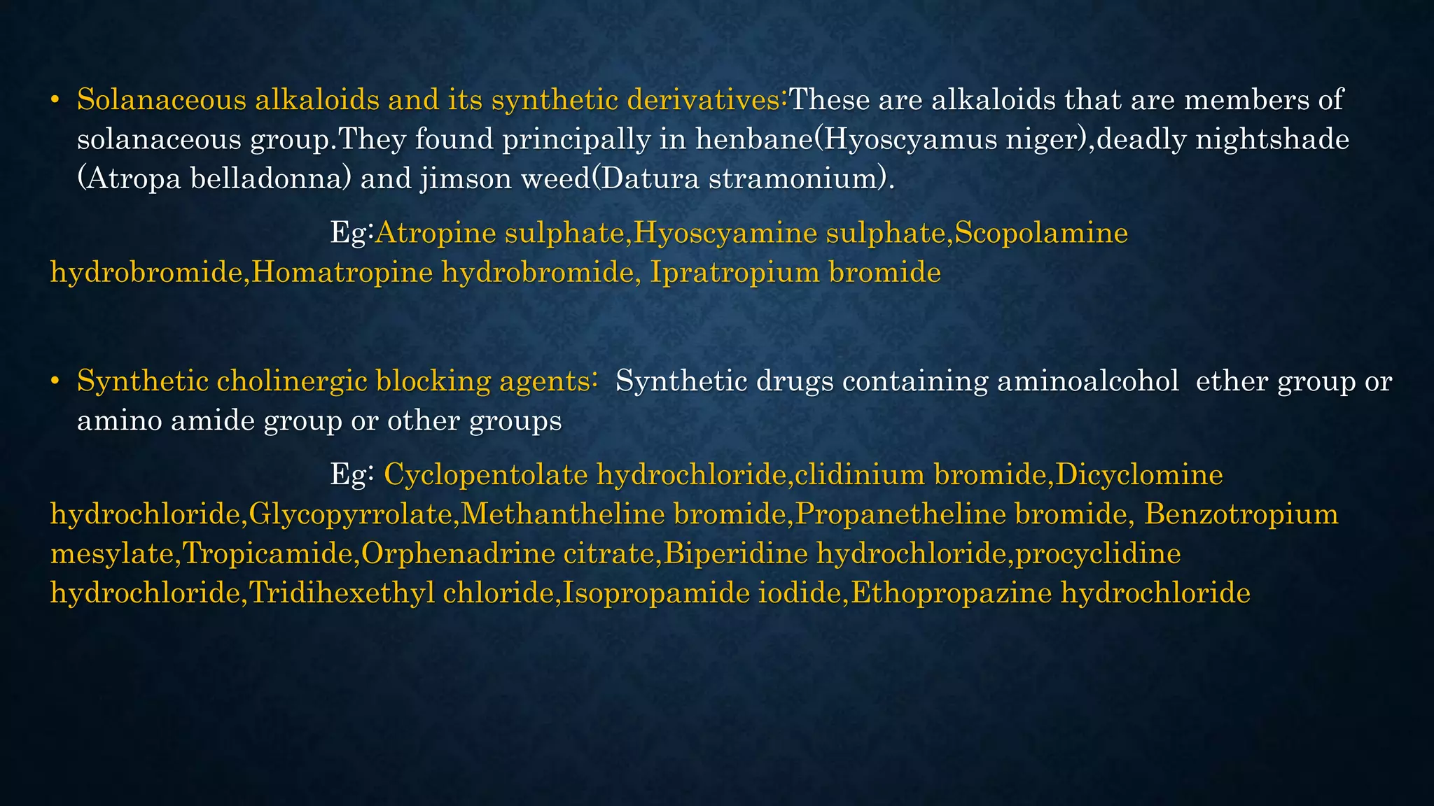CHOLINERGIC BLOCKERS(CHOLINOLYTICS) | PPTX