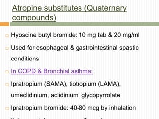 Pharmacology of cholinergic blocking drugs | PPTX