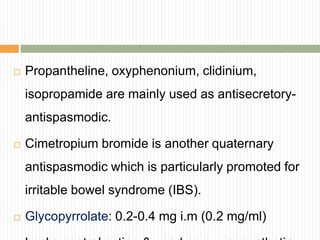 Pharmacology of cholinergic blocking drugs | PPTX