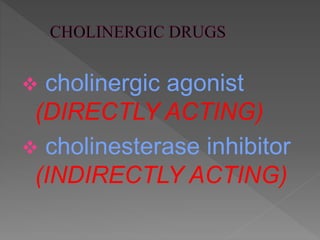 Cholinergic drugs | PPTX