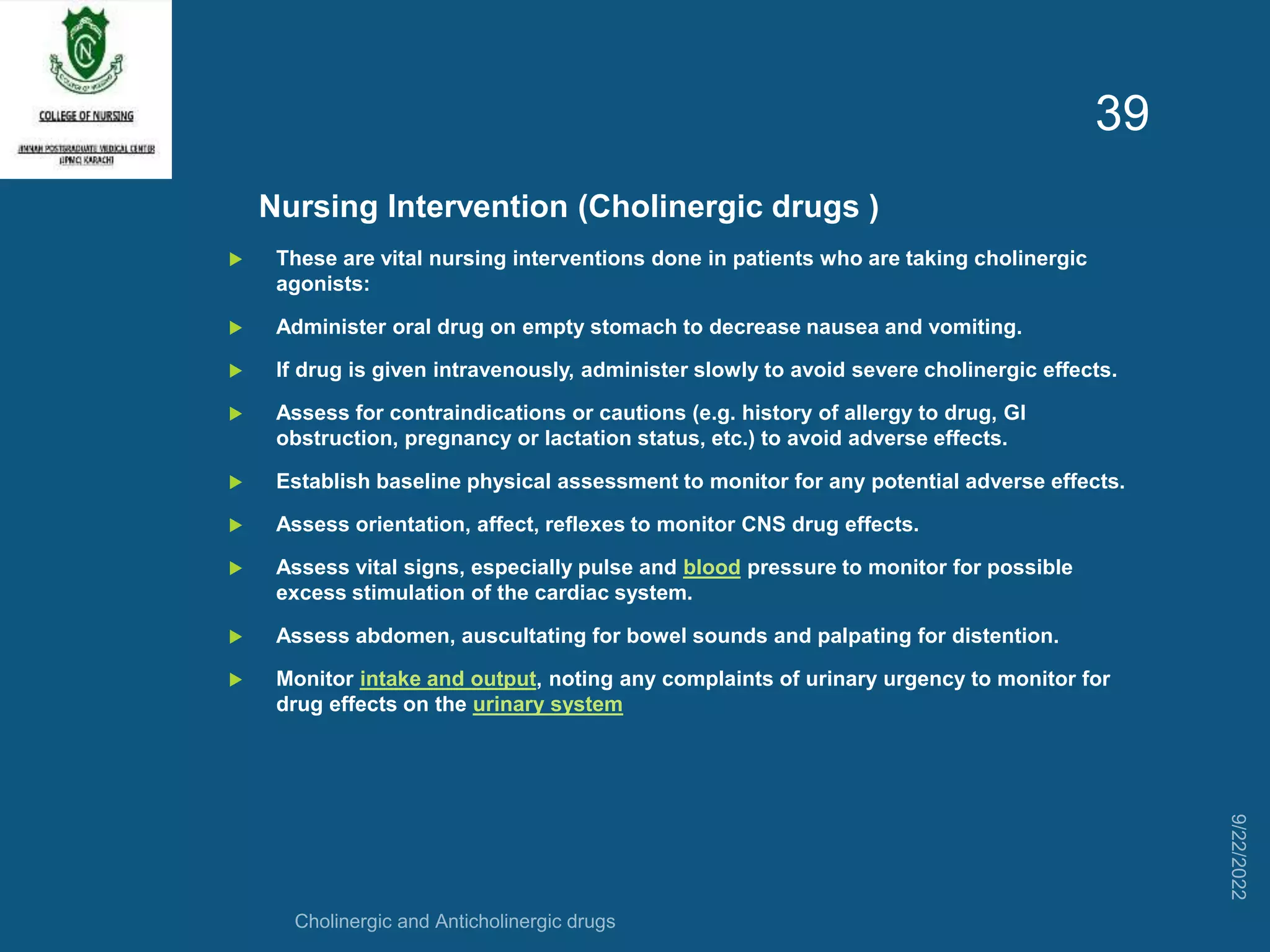 cholinergics and anticholinergics presentation.pptx