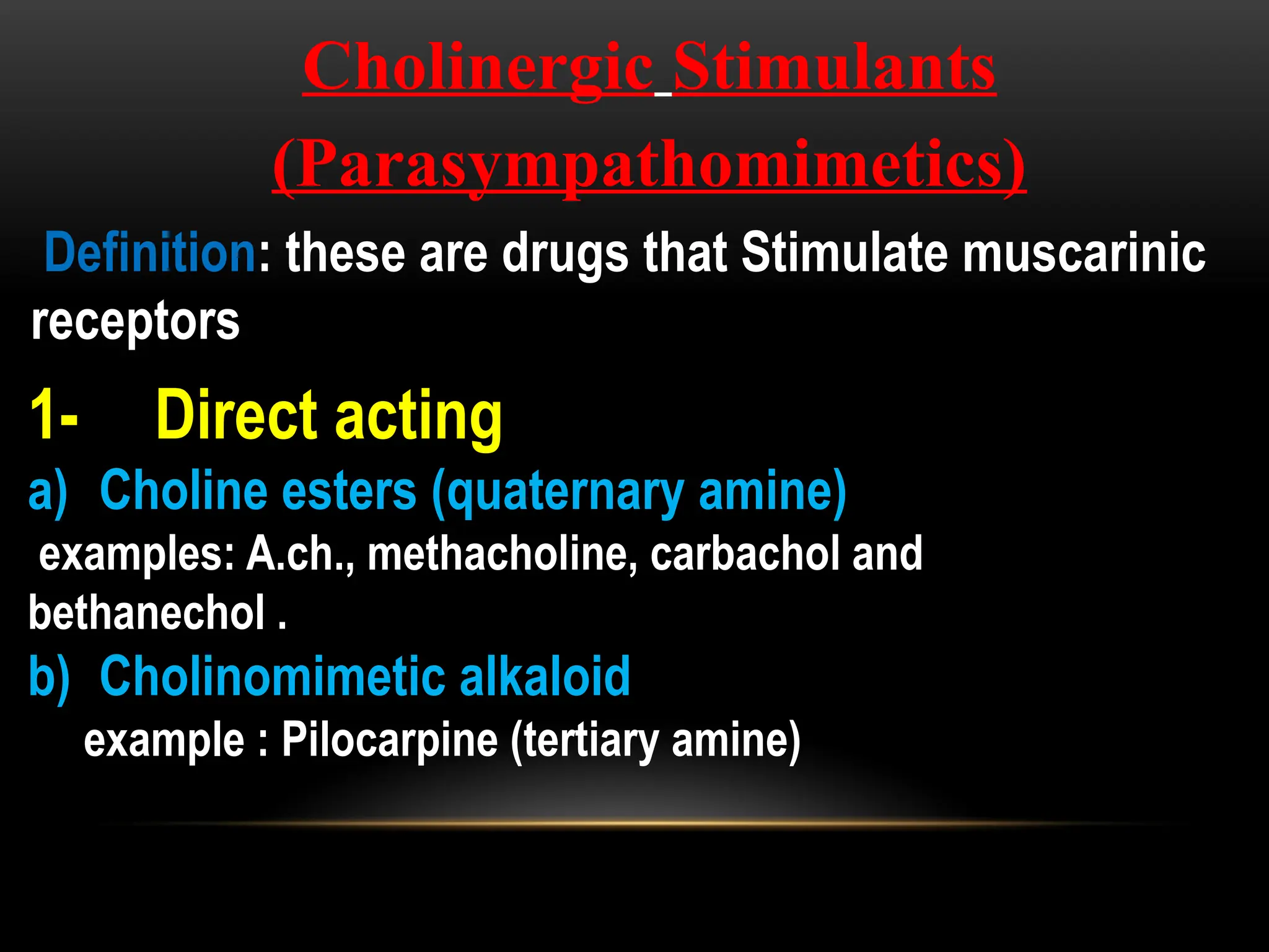 Cholinergic Stimulants (Parasympathomimetics).pptx