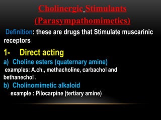 Cholinergic Stimulants (Parasympathomimetics).pptx