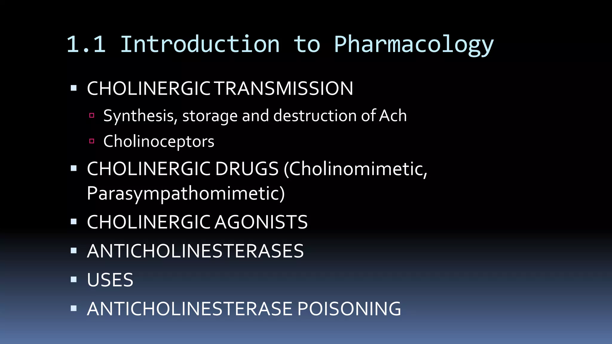 Cholinergic system and drugs | PPTX