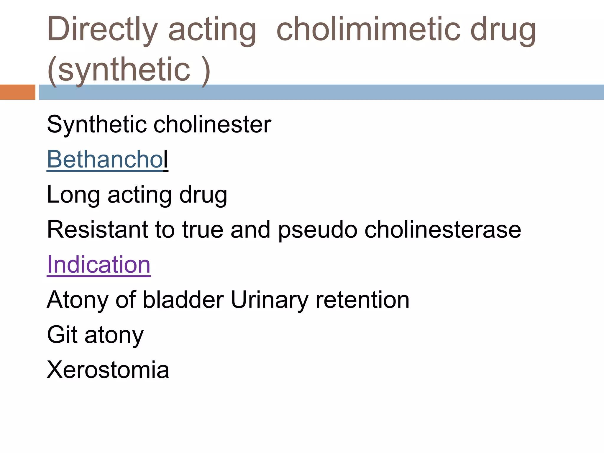 Cholinergic transmission and drugs | PPTX