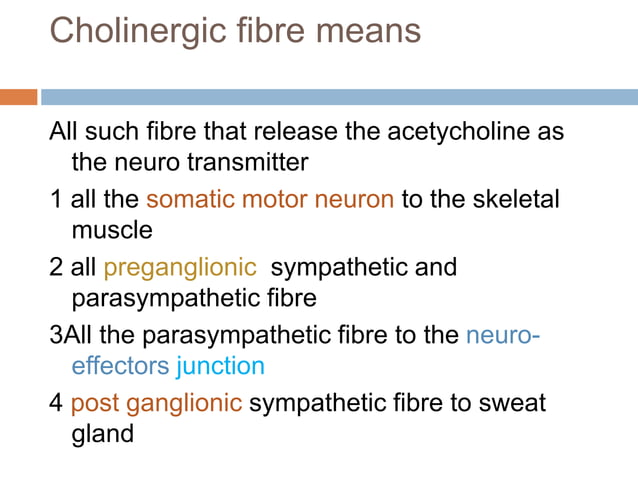 Cholinergic transmission and drugs | PPTX