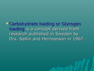 Charbohydrate Loading In Sports | PPT
