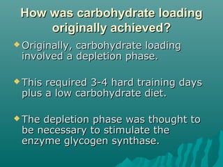 Charbohydrate Loading In Sports | PPT