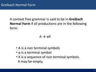 CHOMSKY AND GREIBACH NORMAL FORM.ppt