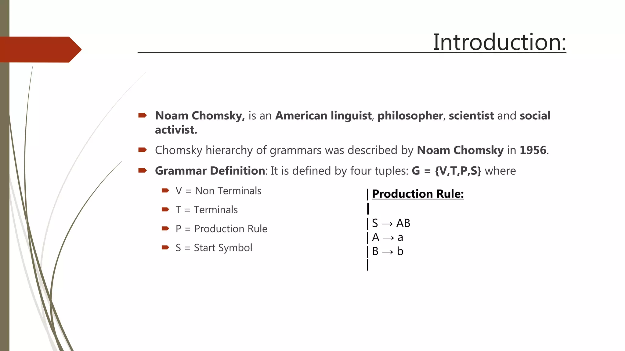 Chomsky classification of Language | PPTX