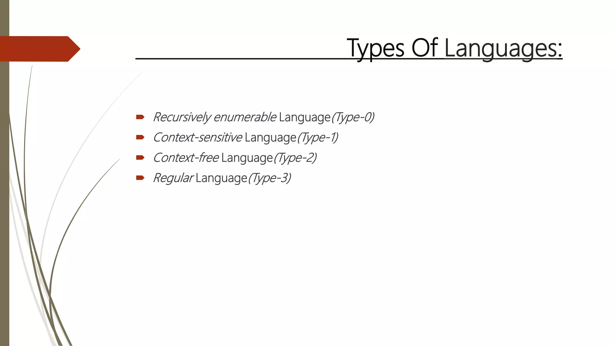 Chomsky classification of Language | PPTX