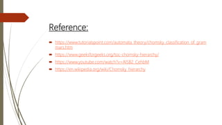 Chomsky classification of Language | PPTX