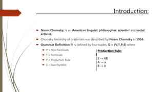Chomsky classification of Language | PPTX