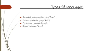 Chomsky classification of Language | PPTX