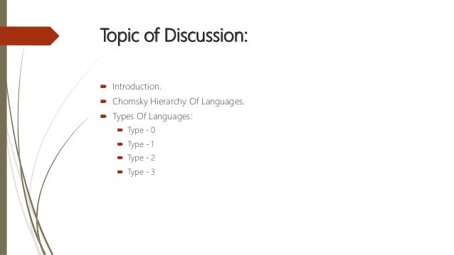 Chomsky classification of Language