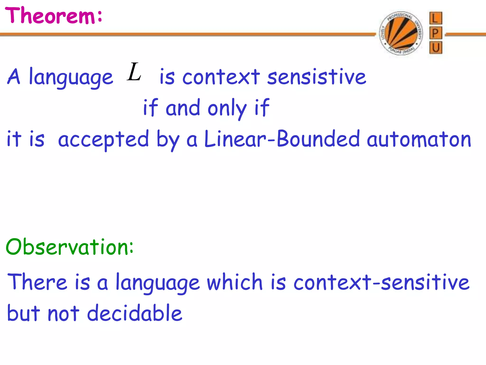 Chomsky Hierarchy.ppt | Programming Languages | Computing